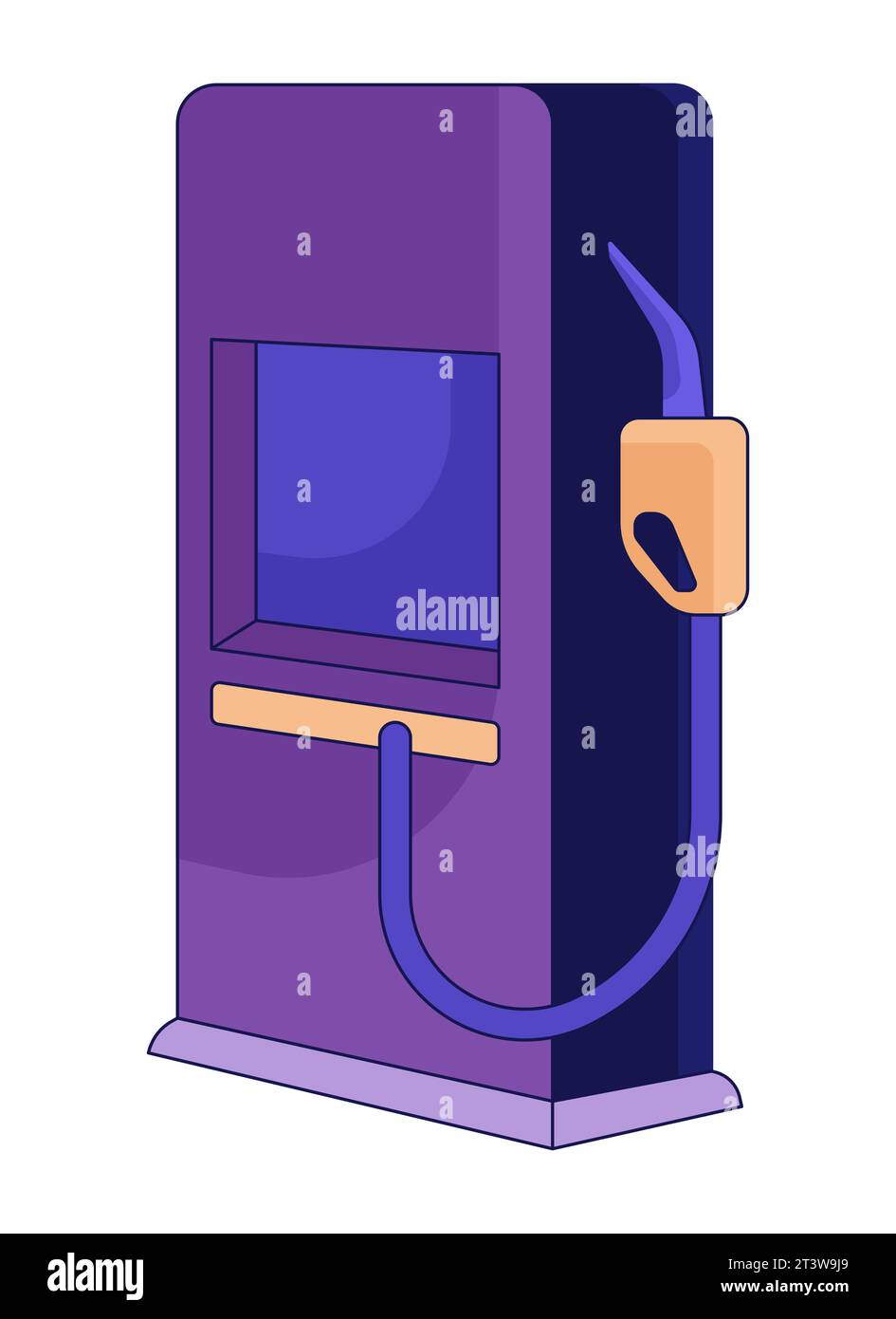 Fuel dispensing equipment 2D linear cartoon object Stock Vector Image ...