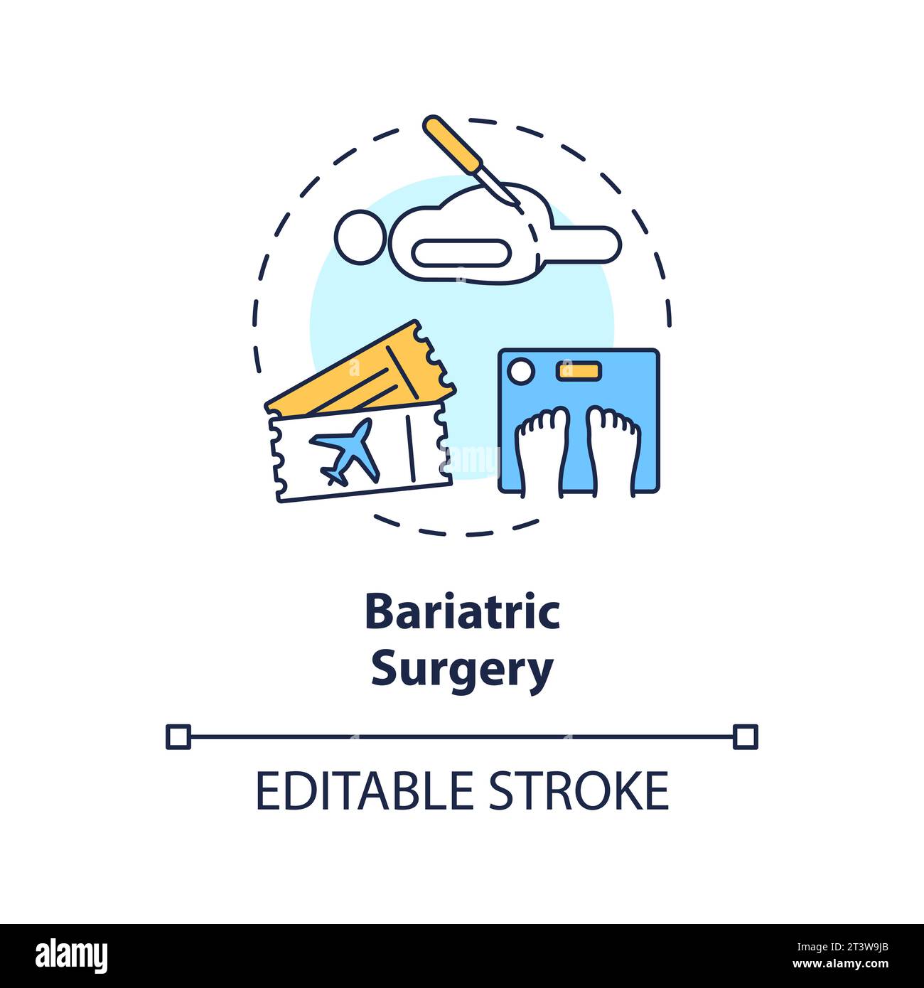 2D thin linear icon bariatric surgery concept Stock Vector Image & Art ...