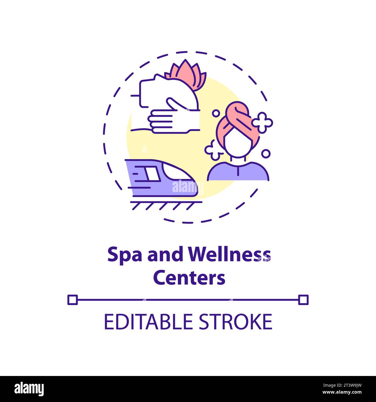 2D thin linear icon spa and wellness centers concept Stock Vector Image ...