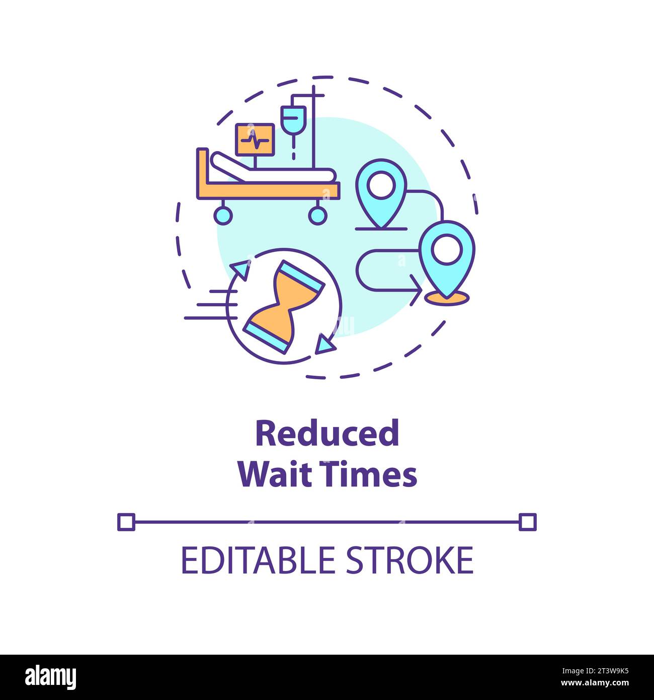 2D thin linear icon reduced wait times concept Stock Vector Image & Art ...