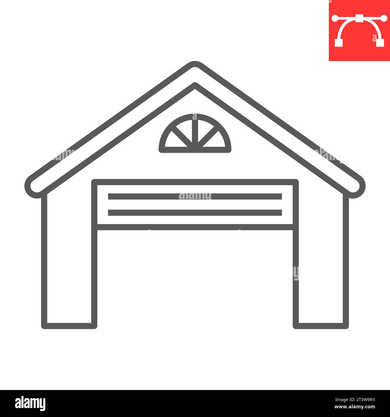 Garage line icon, real estate and house, car garage vector icon, vector ...
