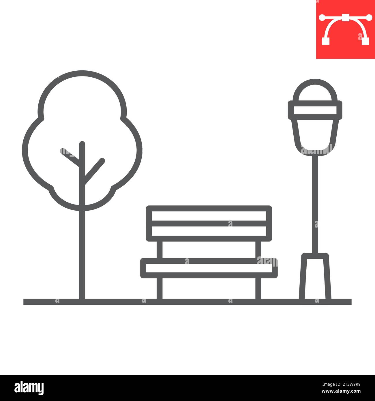 Park line icon, nature and street, public park vector icon, vector ...