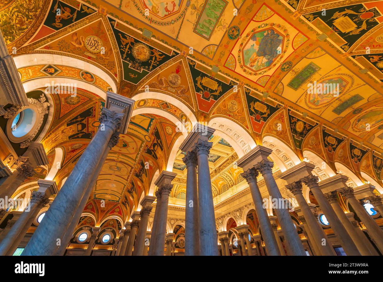 The ceiling of the Library of Congress, Washington, DC USA Stock Photo ...