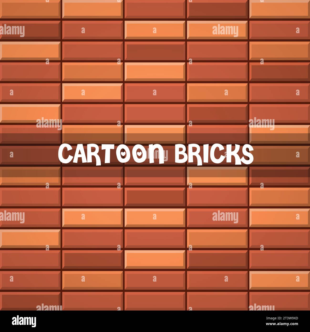 Vector illustration of seamless pattern cartoon bricks wall, bright ...