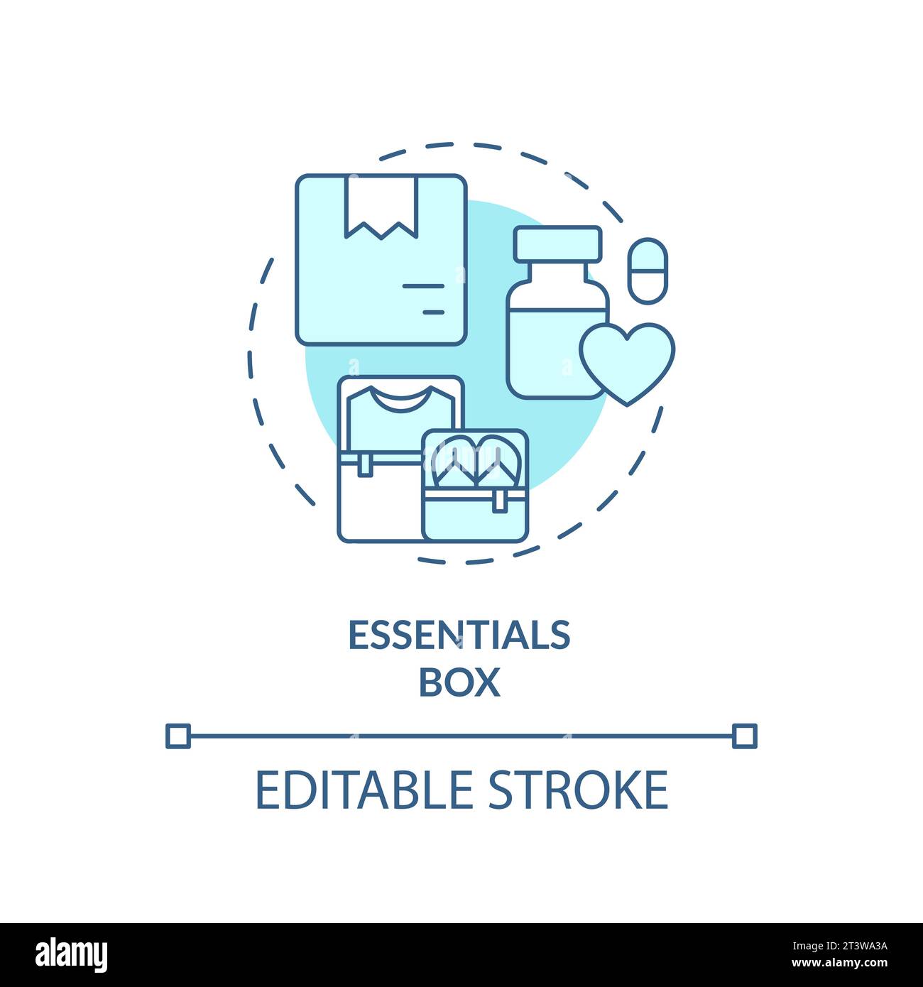 2D simple thin linear blue essentials box icon Stock Vector Image & Art ...