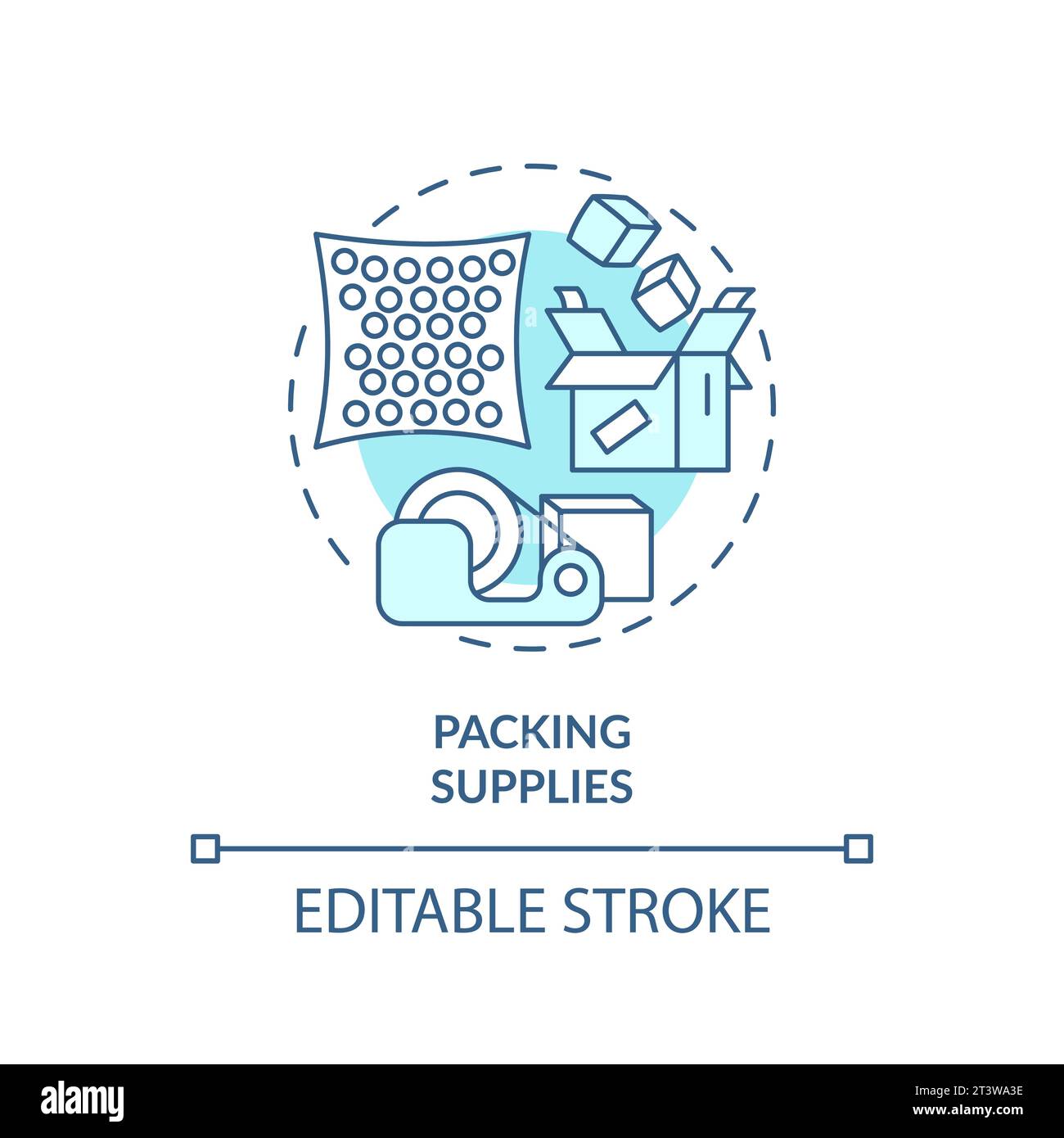 2D simple thin linear blue packing supplies icon Stock Vector Image & Art - Alamy