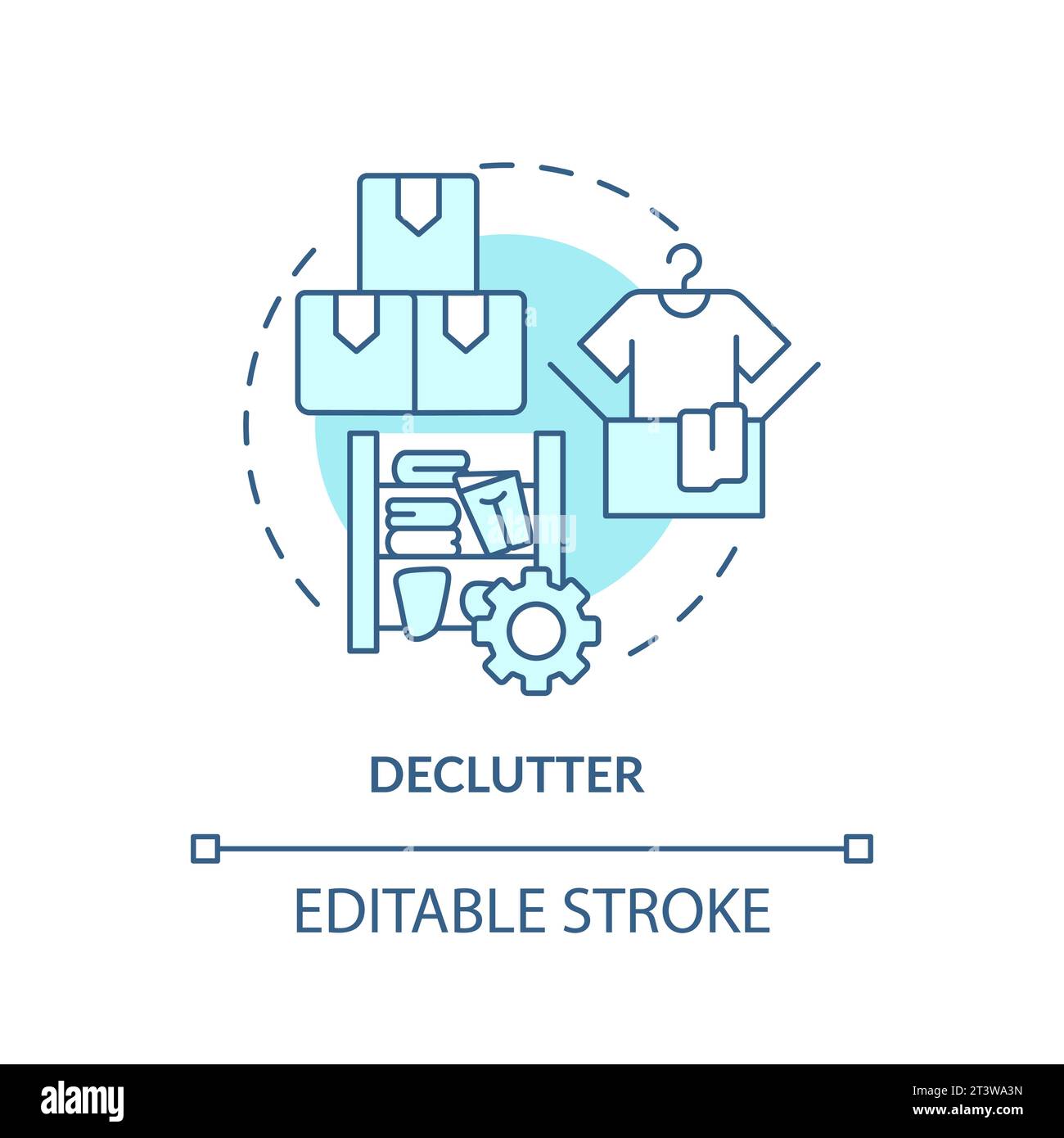 2D simple thin linear blue declutter icon Stock Vector Image & Art - Alamy