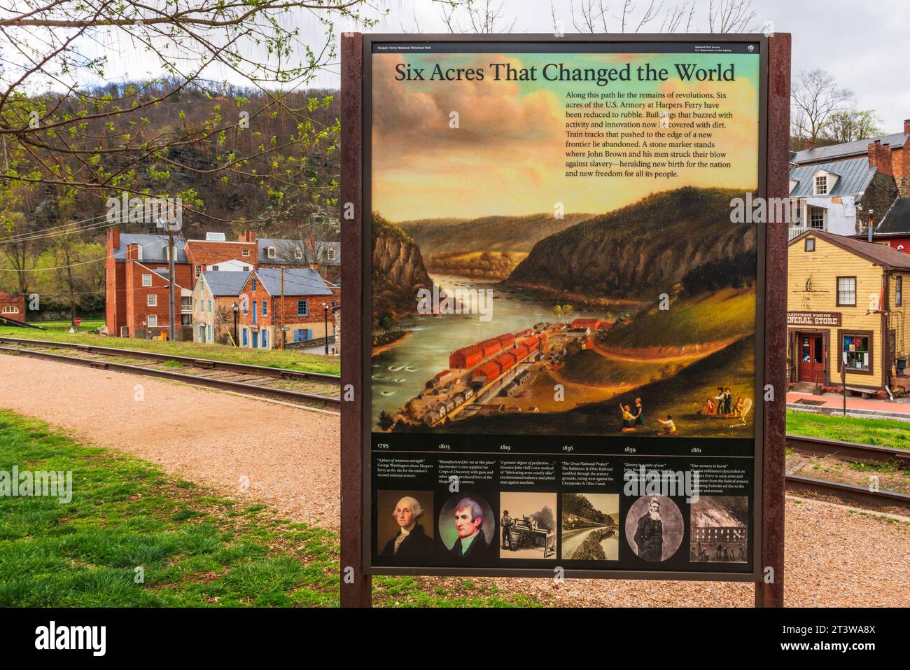Interpretive sign at Harpers Ferry National Historic Park, West ...