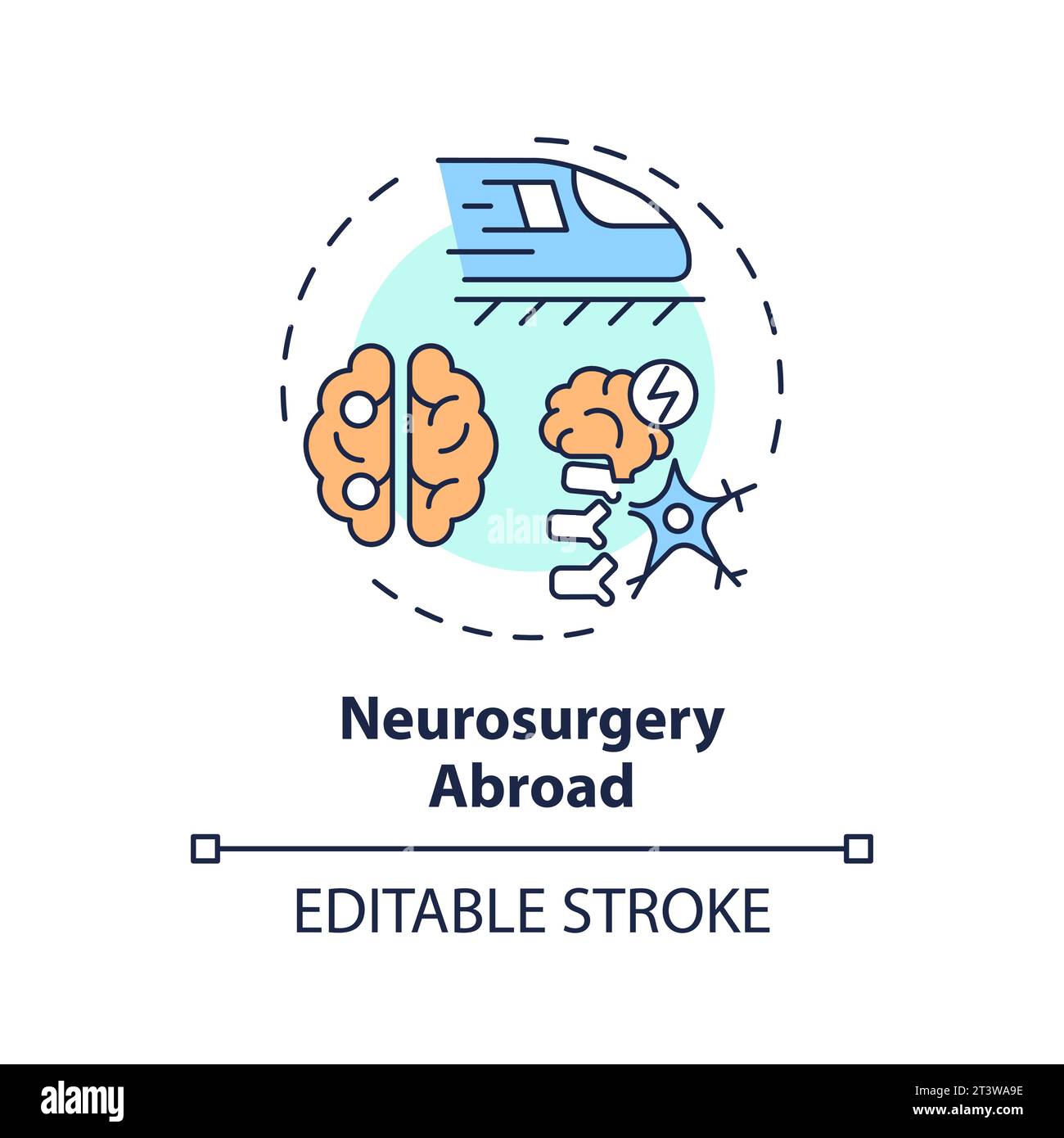 2D thin linear icon neurosurgery abroad concept Stock Vector Image & Art - Alamy