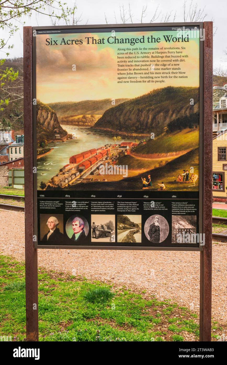 Interpretive sign at Harpers Ferry National Historic Park, West ...