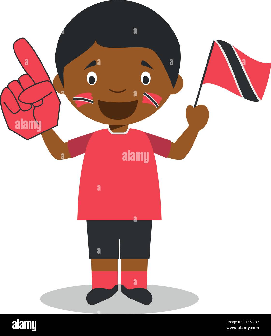 National sport team fan from Trinidad and Tobago with flag and glove Vector Illustration Stock ...