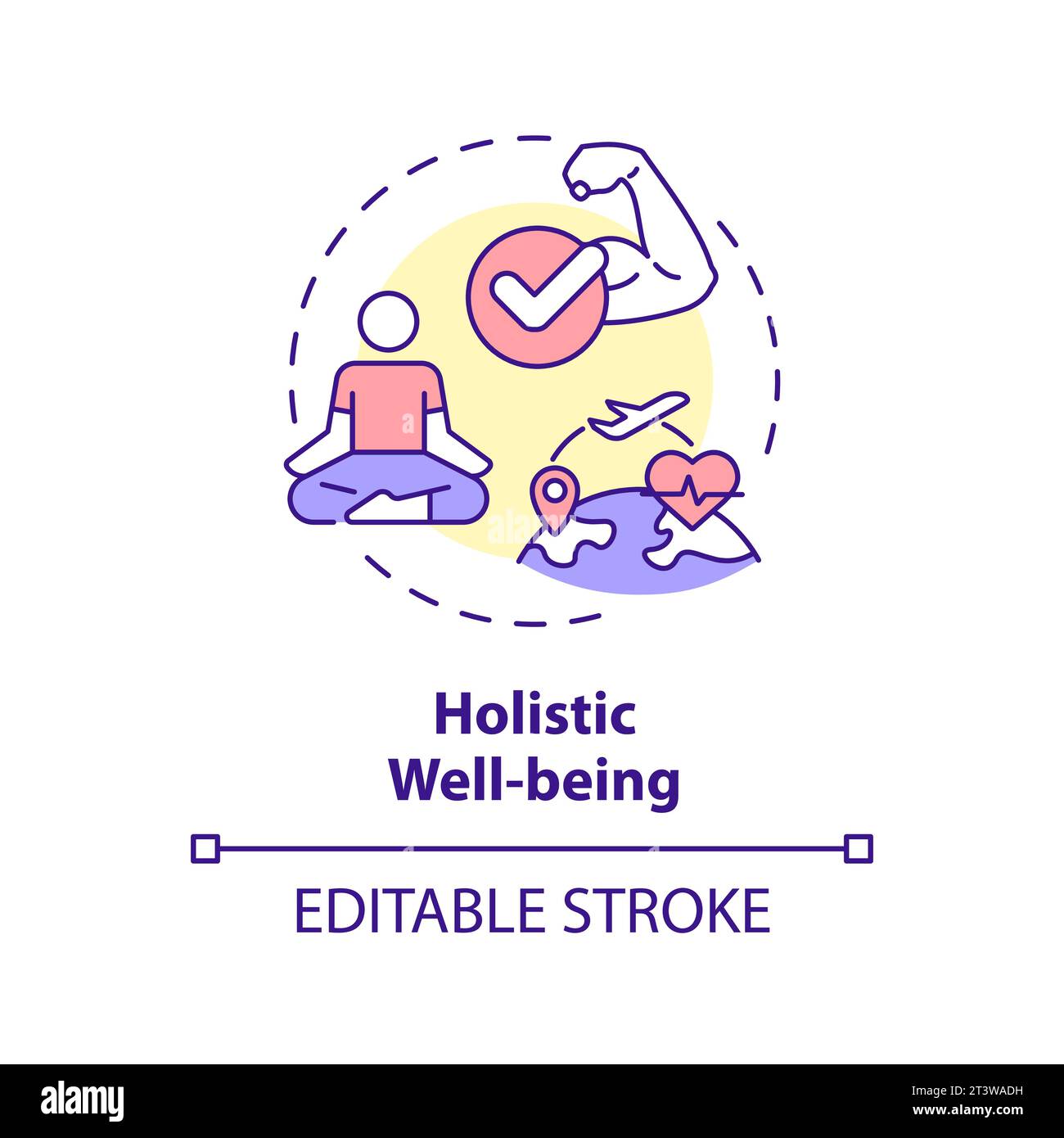 2D thin linear icon holistic wellbeing concept Stock Vector Image & Art ...