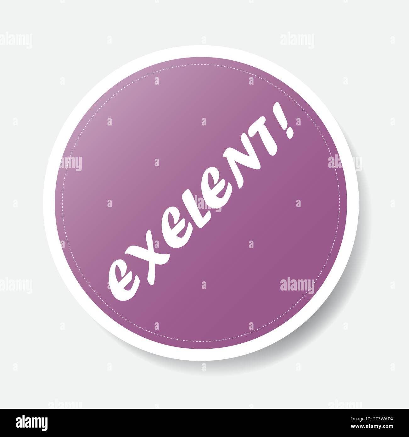 Purple color circle shape sticker with positive phrase, vector ...