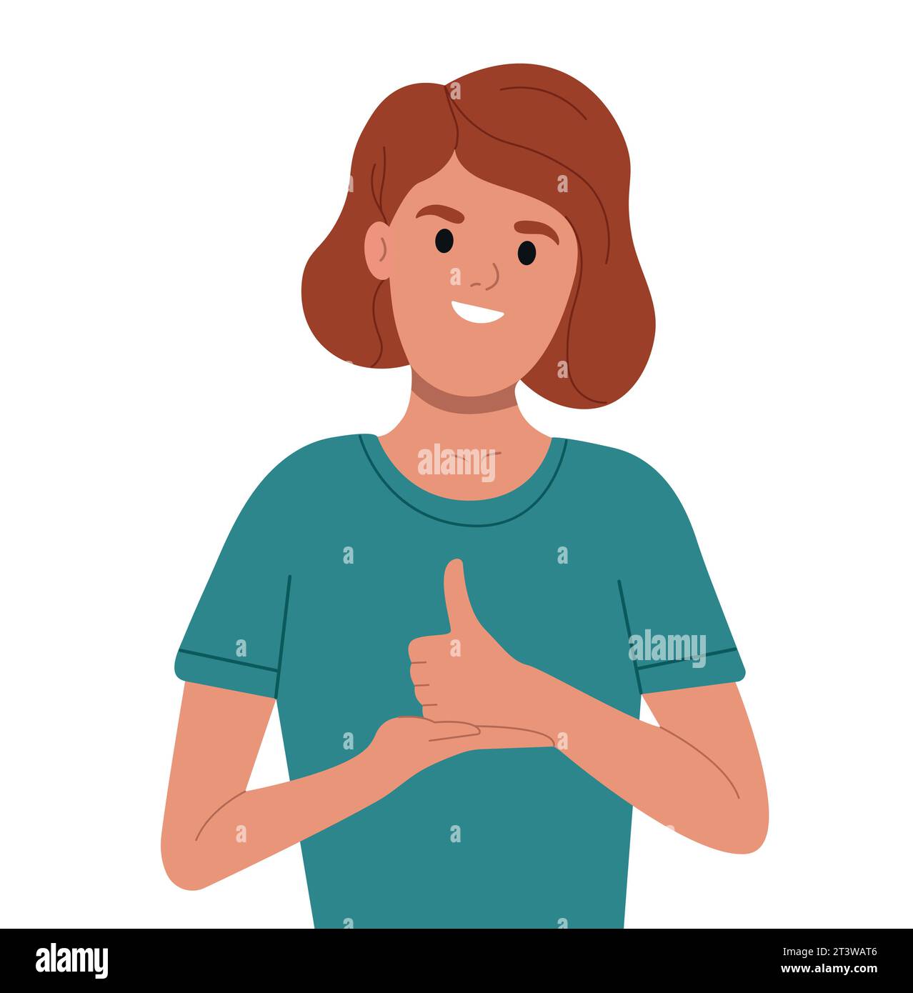 Deaf and mute woman on white background. Person communicate in sign ...