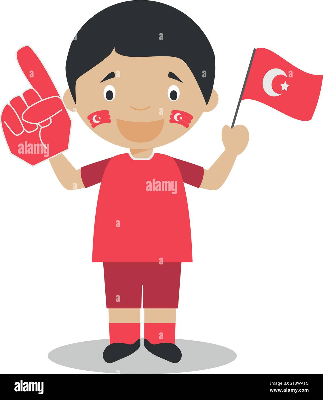National sport team fan from Turkey with flag and glove Vector ...
