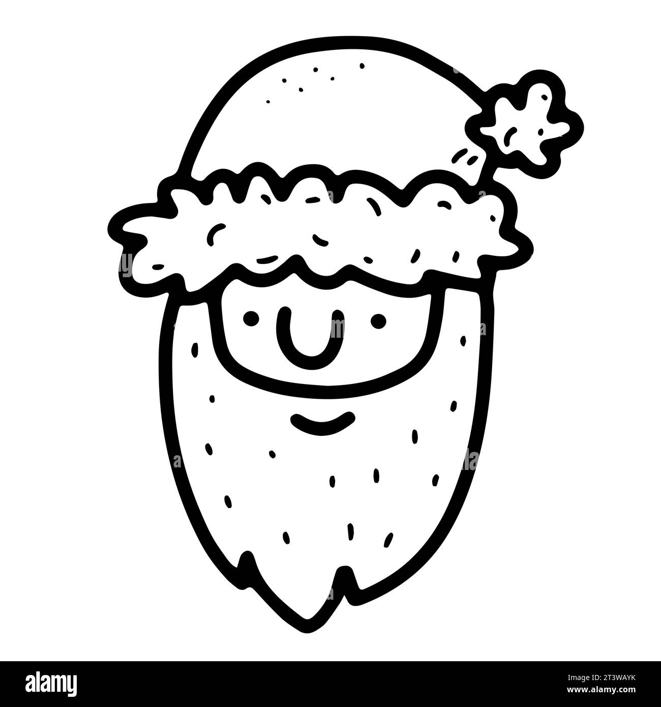 Doodle Santa Claus. Hand-drawn bearded human on white background. Fun ...