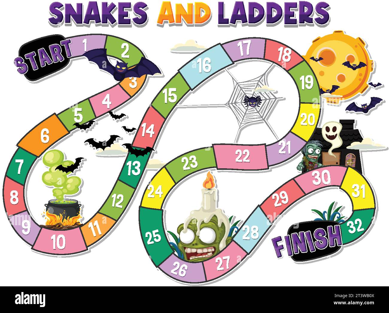 A spooky board game with zombies and Halloween theme Stock Vector Image ...