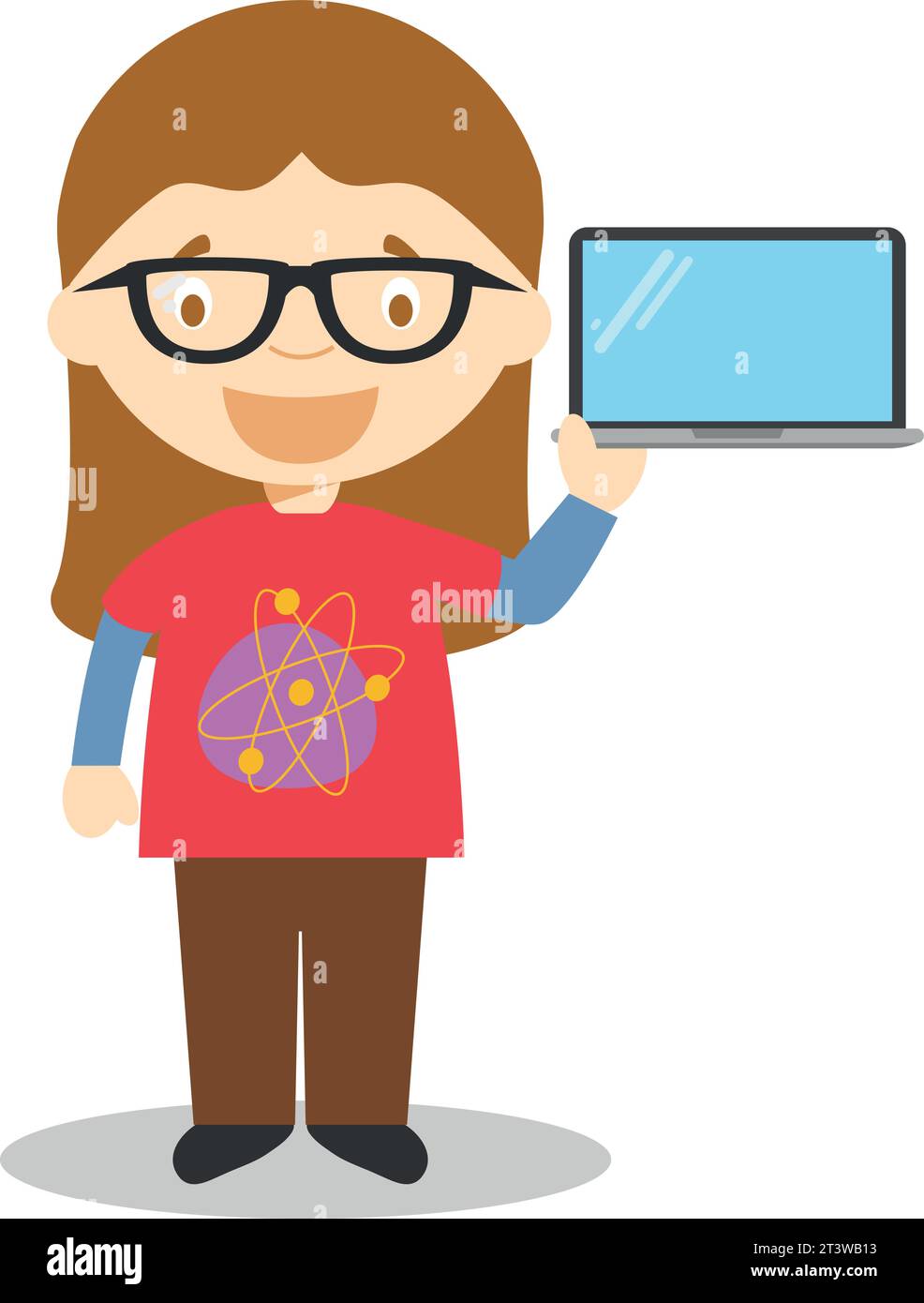 Cute cartoon vector illustration of a programmer. Women Professions ...