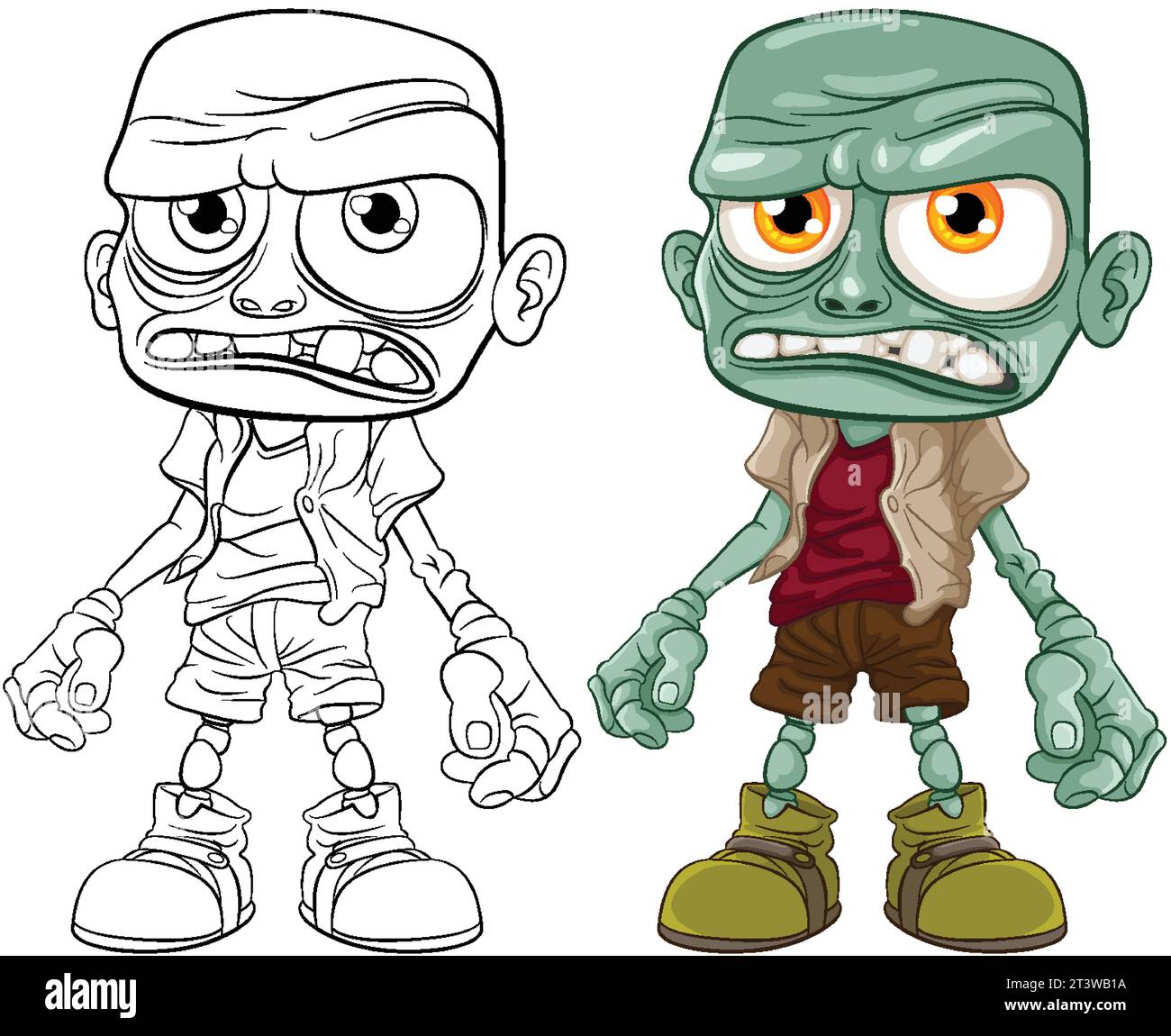 An old, bald-headed zombie man with a grumpy expression, featuring a ...