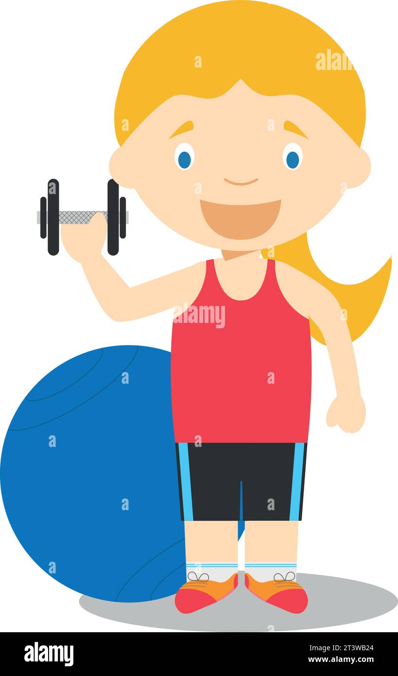 Cute cartoon vector illustration of a trainer. Women Professions Series ...