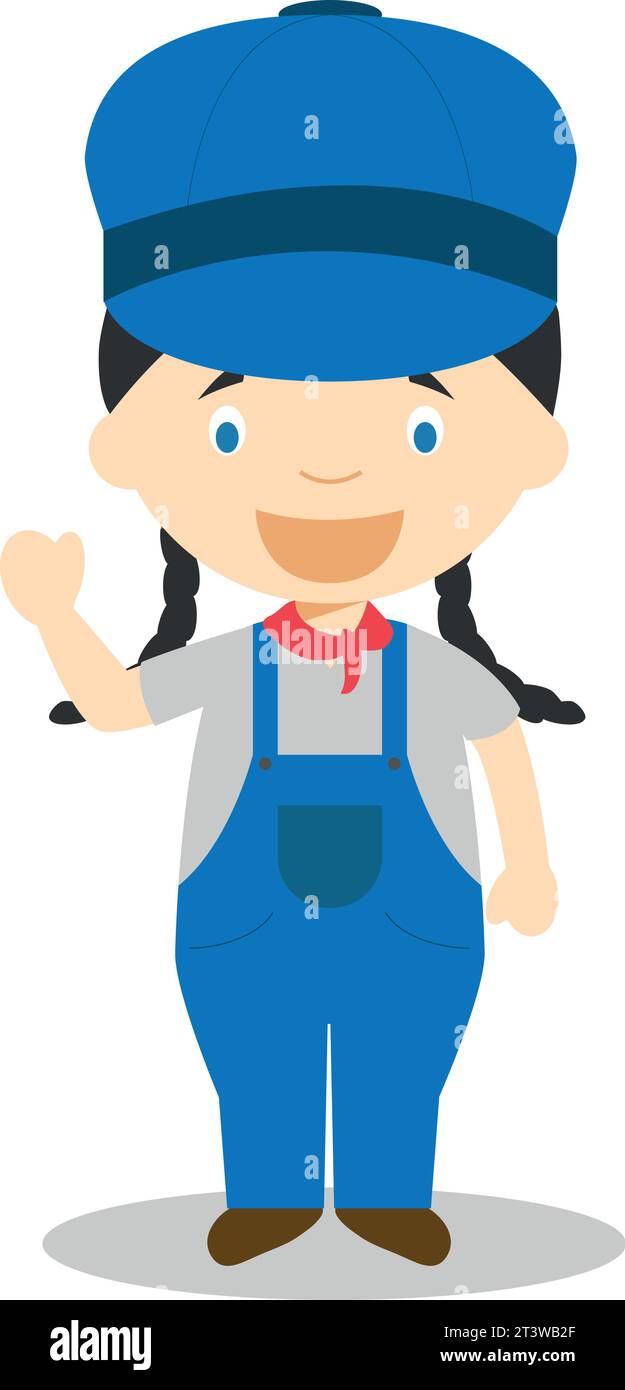 Cute cartoon vector illustration of an engine. Women Professions Series ...