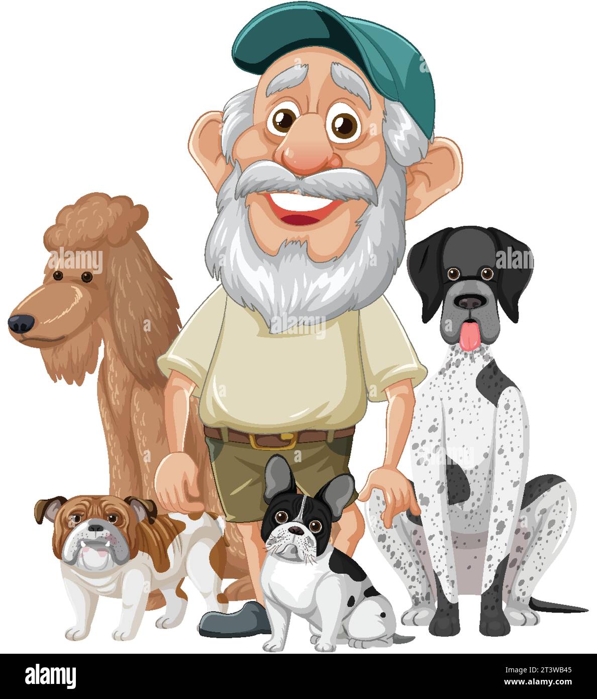 A heartwarming moment captured as a happy grandfather stands with his ...