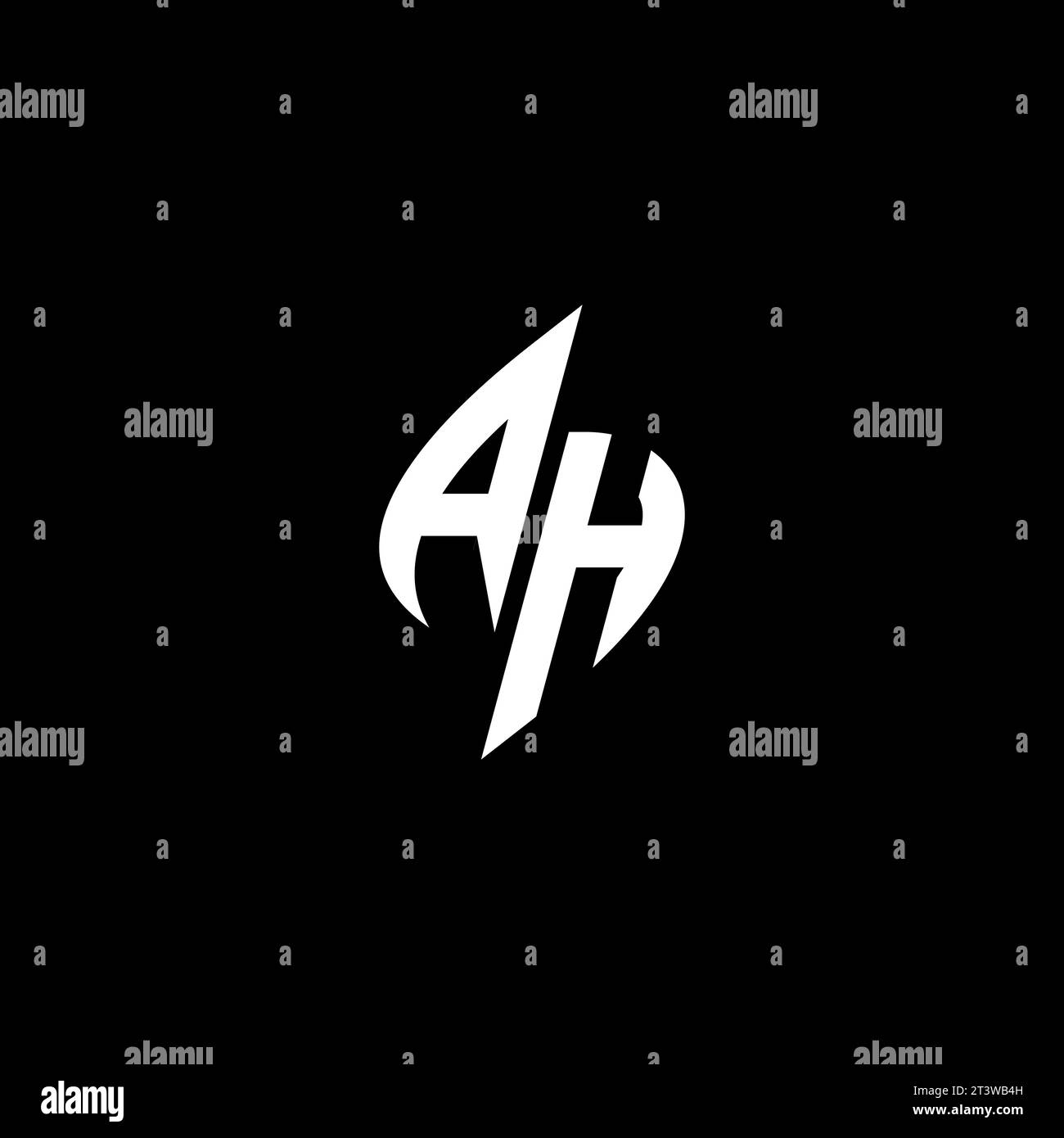 AH monogram esport logo design with cool shape concept in vector Stock ...