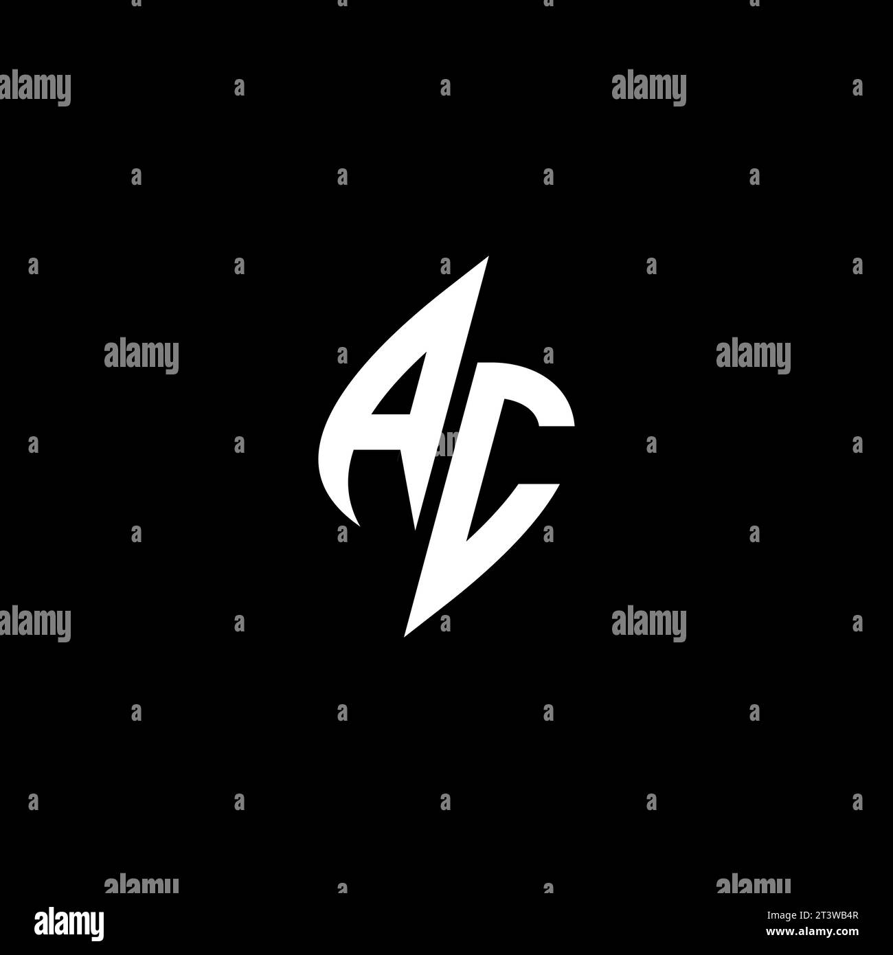 AC monogram esport logo design with cool shape concept in vector Stock ...