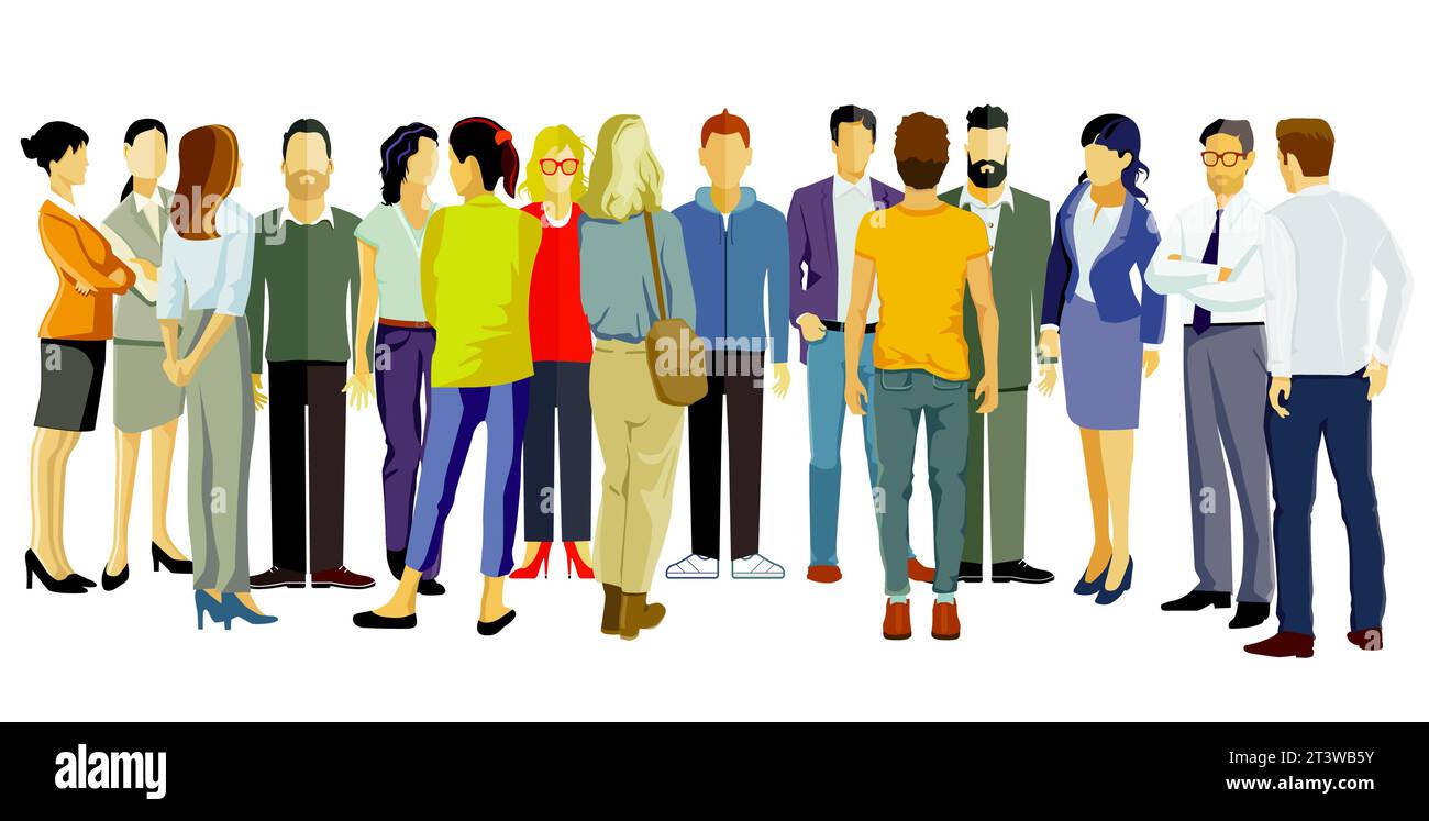 People Group together, Illustration Stock Vector Image & Art - Alamy