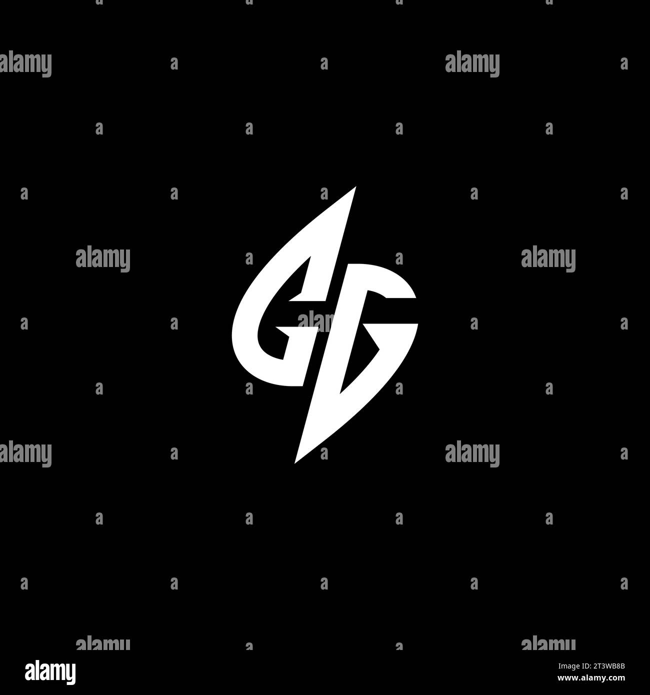 CG monogram esport logo design with cool shape concept in vector Stock ...