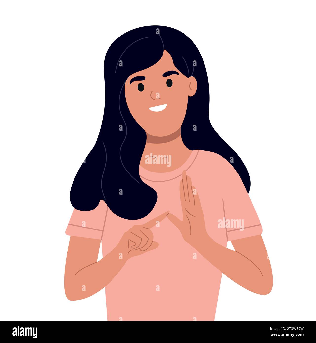 Person communicate in sign language. Deaf and mute African American ...