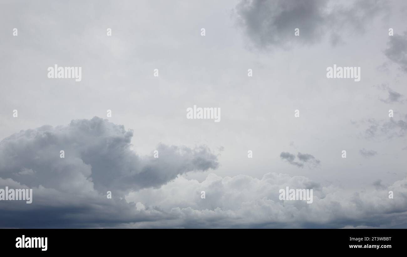 Panoramic photo of Dramatic dark clouds before rainy. Beautiful ...