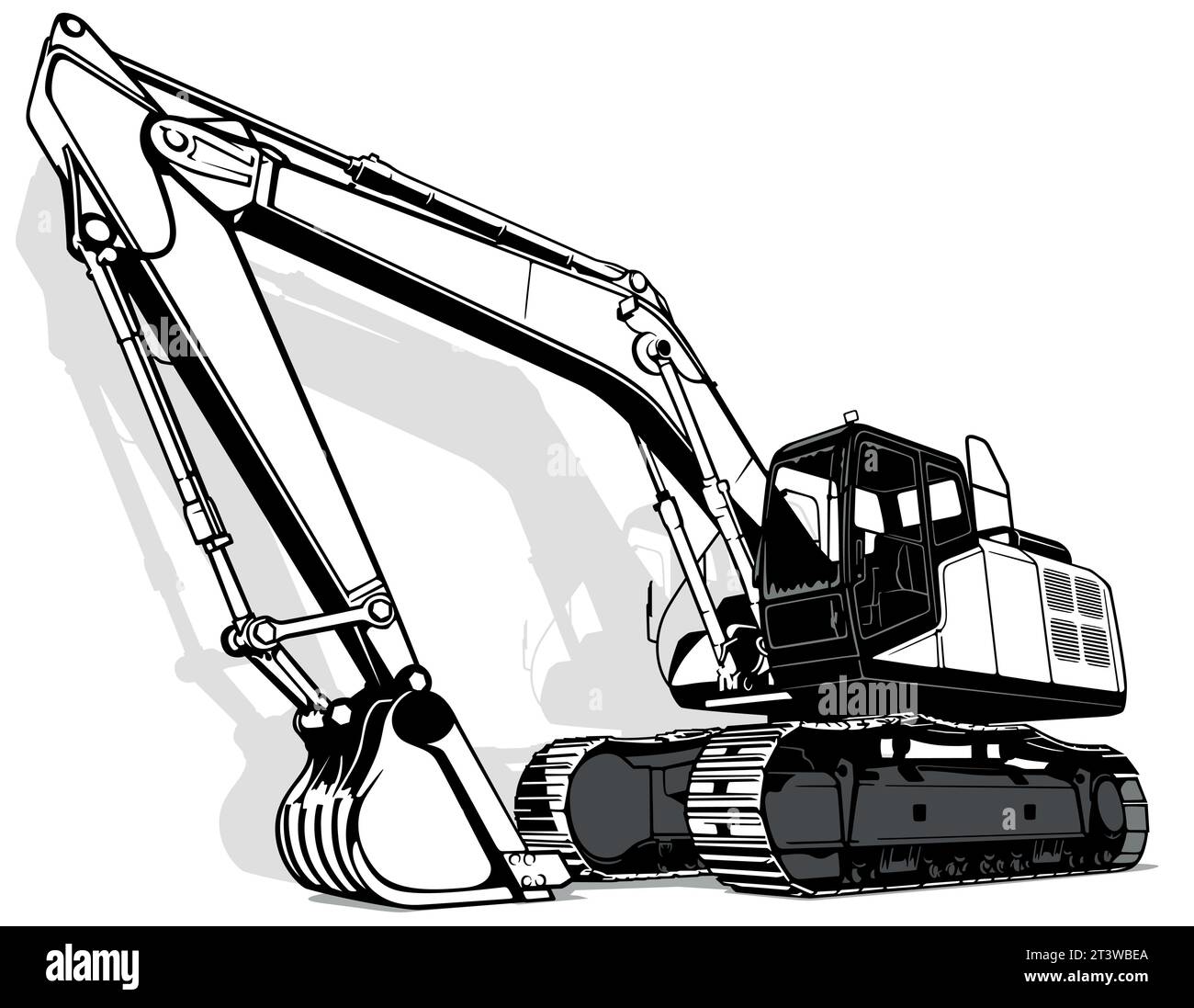 Drawing of an Excavator Stock Vector Image & Art - Alamy