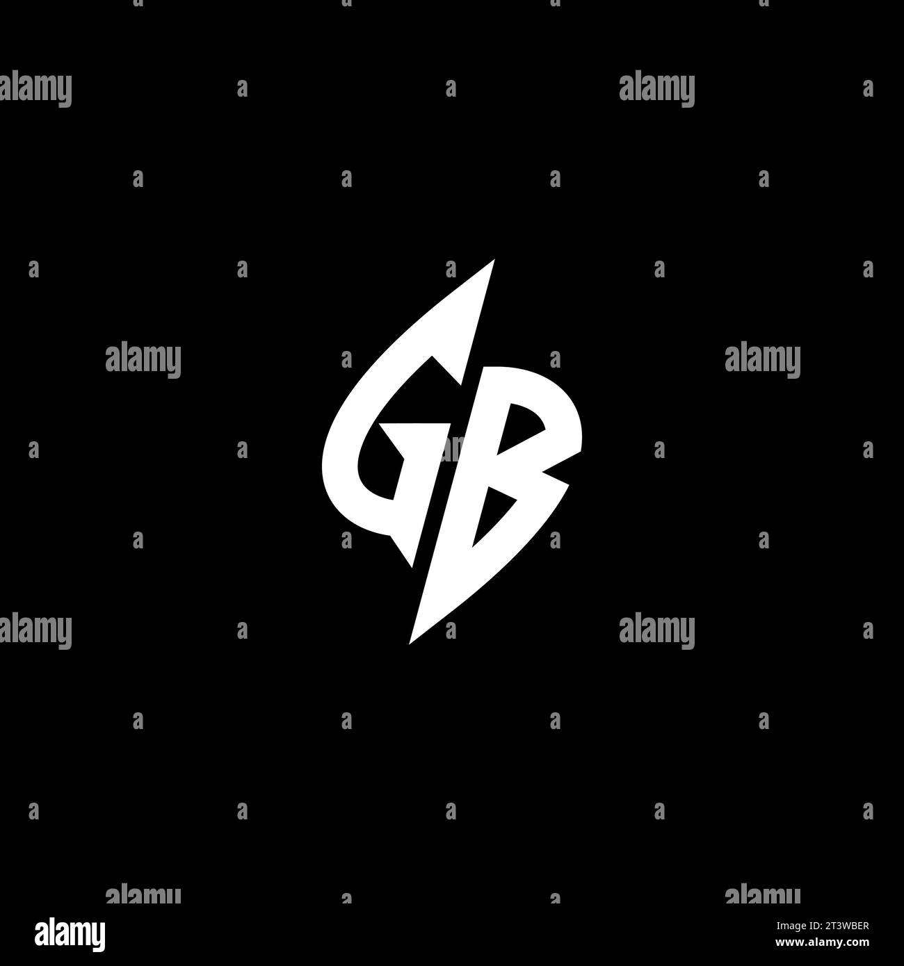 GB monogram esport logo design with cool shape concept in vector Stock ...