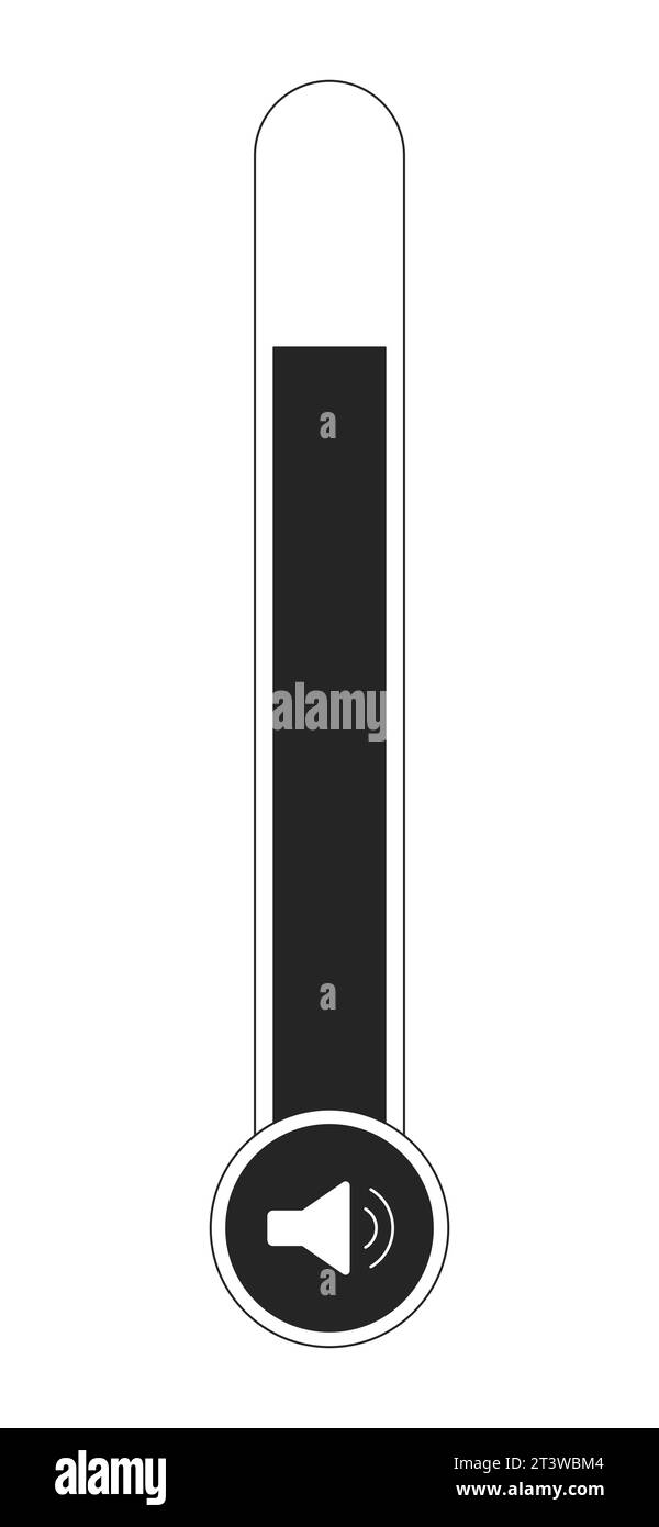 Adjust volume control black and white 2D line cartoon object Stock ...