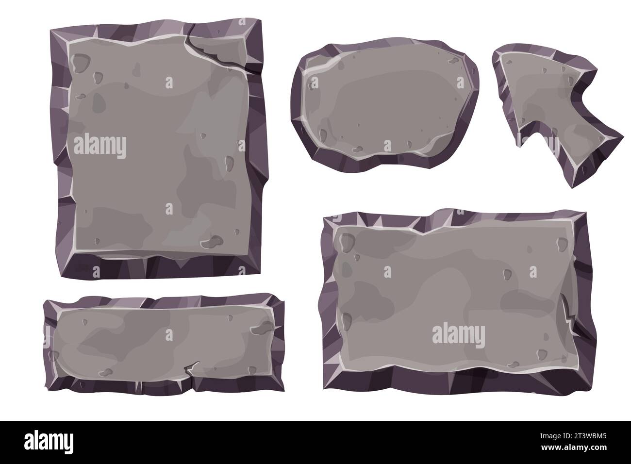 Set Stone Game Menu Panels Textured Ui Frames Interface Template In