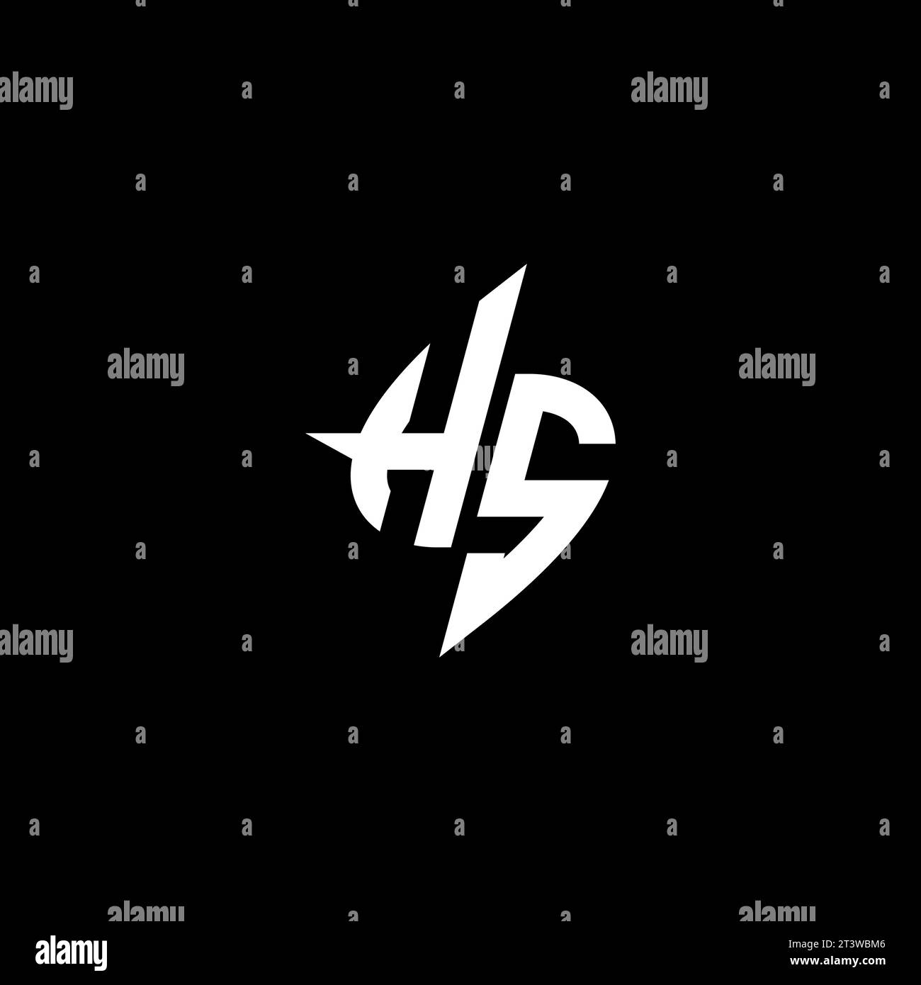 HS monogram esport logo design with cool shape concept in vector Stock ...