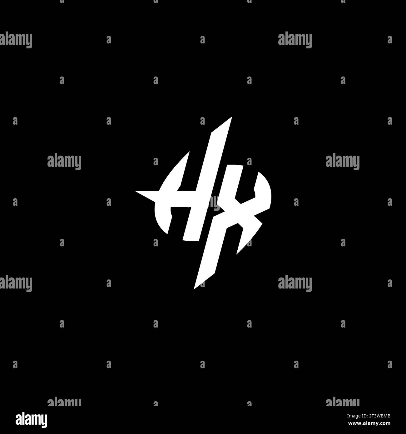 HX monogram esport logo design with cool shape concept in vector Stock ...