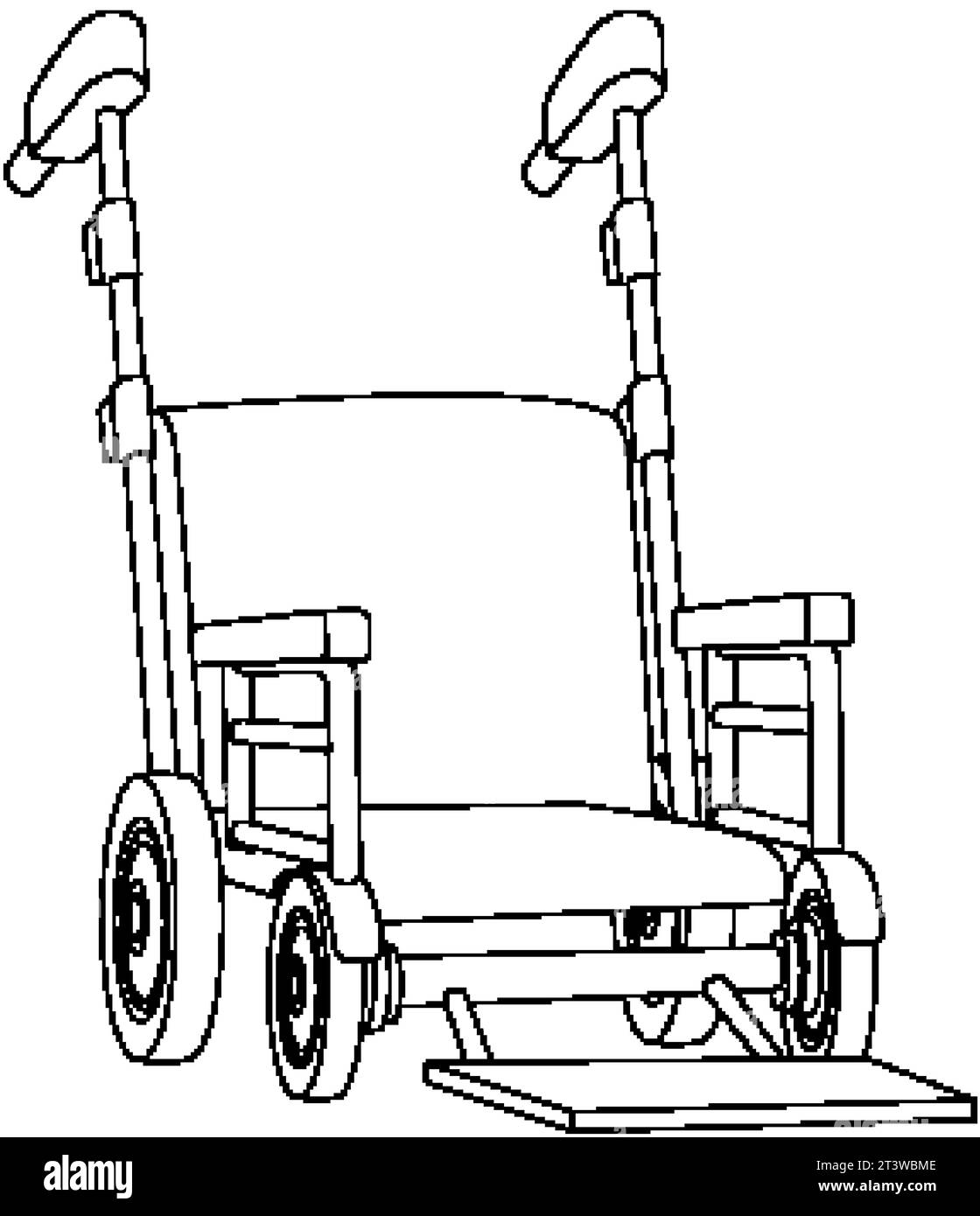 Fun and educational coloring page featuring a wheelchair outline Stock ...