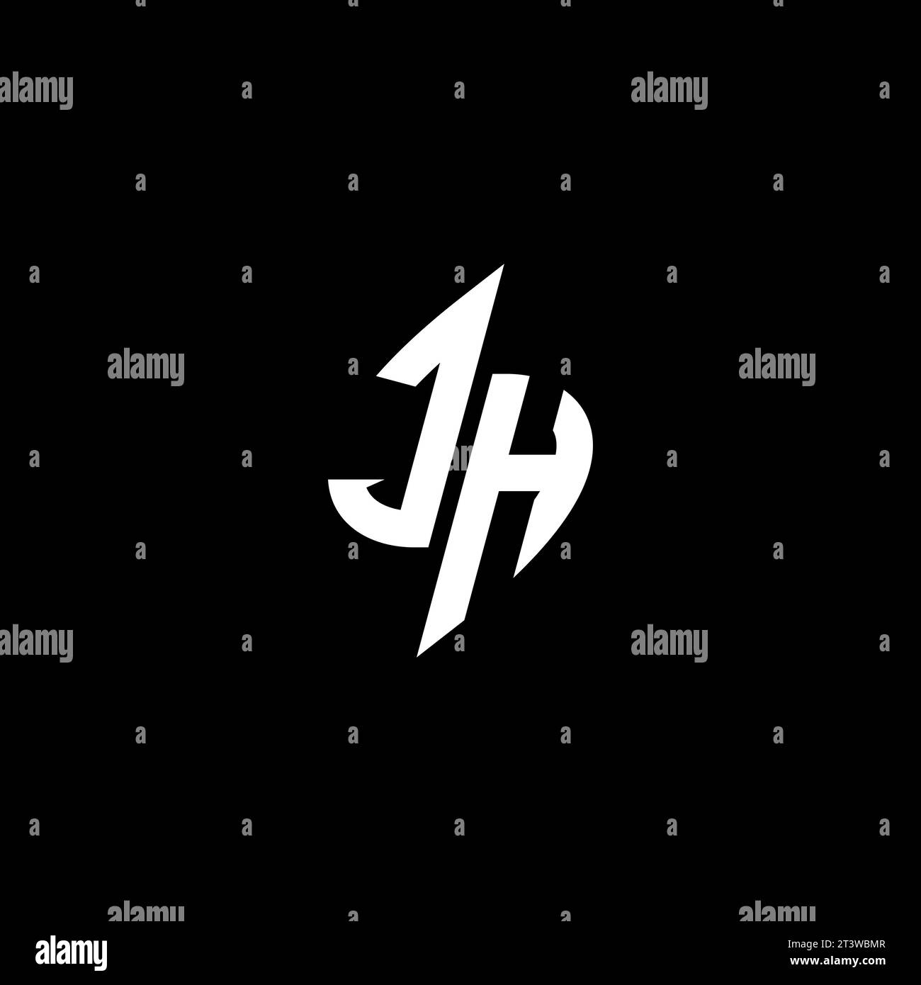 JH monogram esport logo design with cool shape concept in vector Stock ...