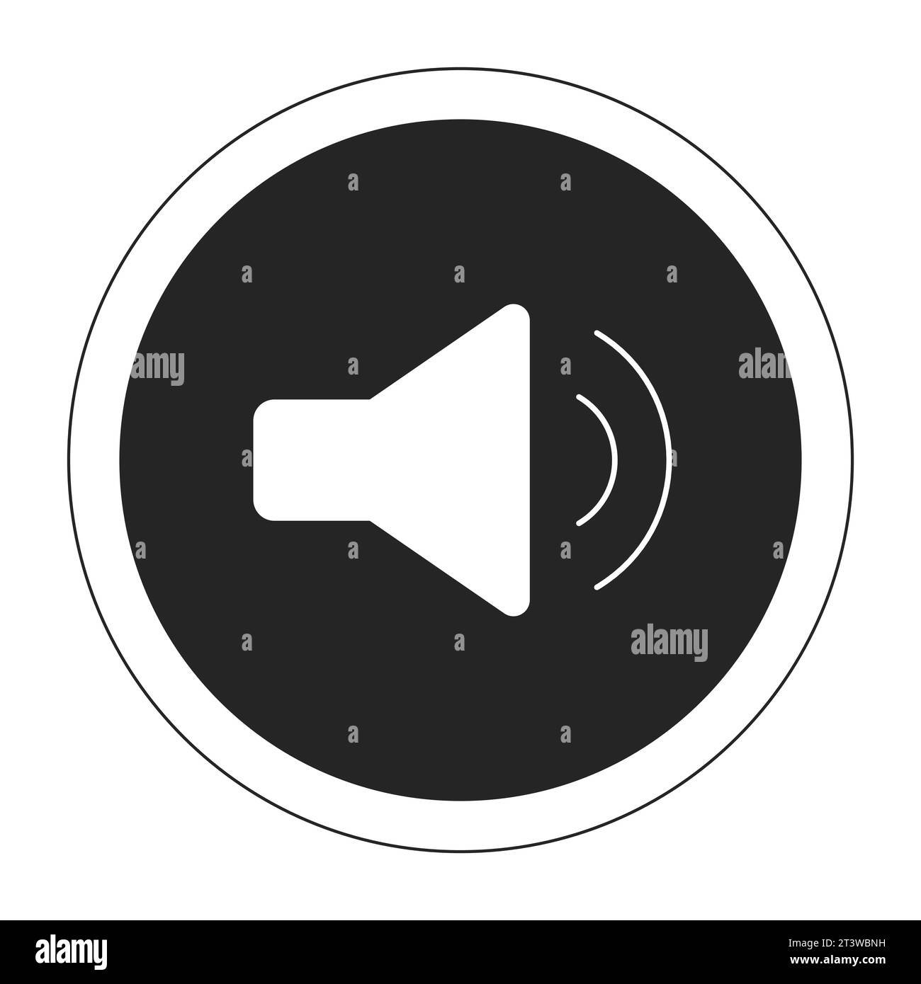 Push button audio black and white 2D line cartoon object Stock Vector ...