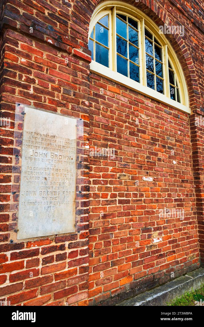 Interpretive plaque at John Brown Fort, Harpers Ferry National Historic ...