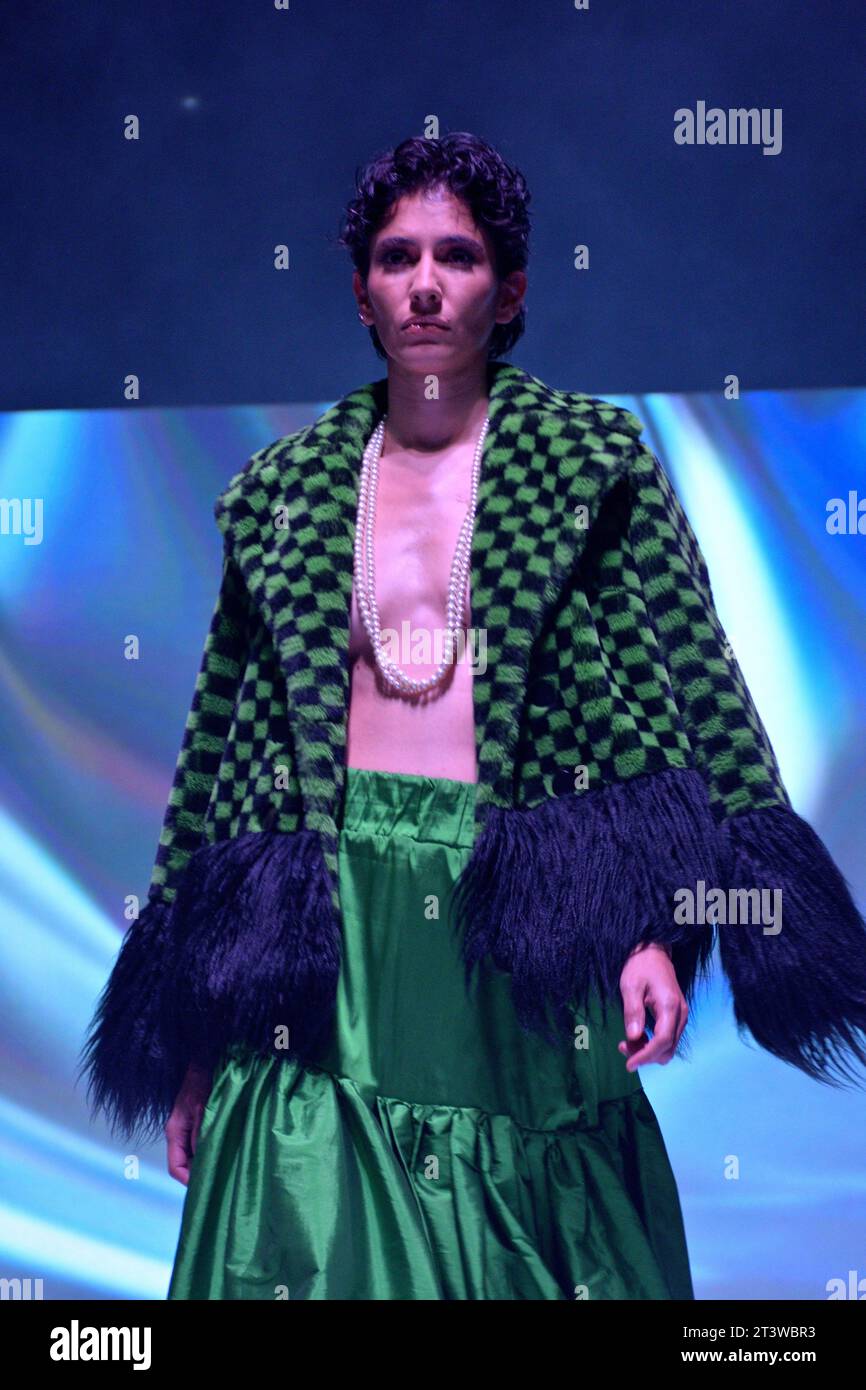 LEON, MEXICO. OCT. 26. A model walks the runway during the Maria Ponce ...