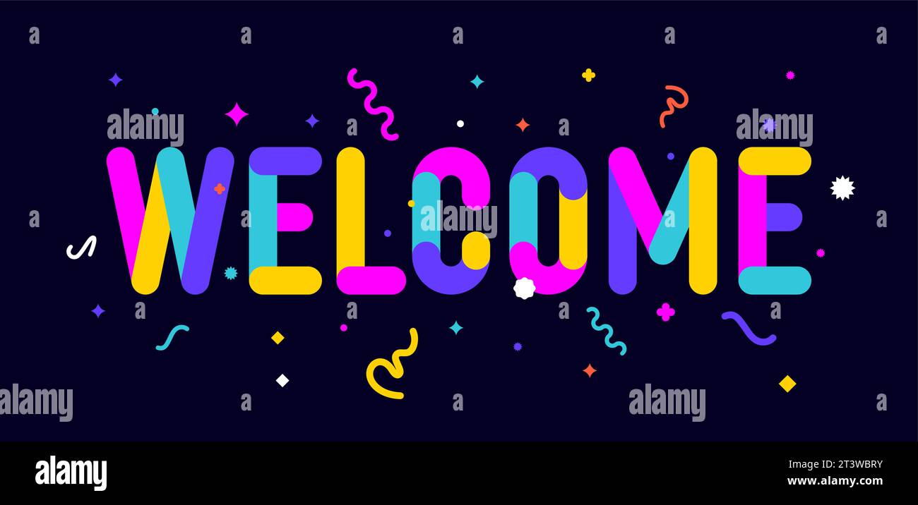 Welcome. Greeting card Welcome, Hello, Hi, banner, poster and sticker ...