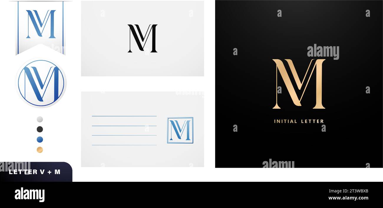 Letter VM logotype icon designs template elements for Business card ...