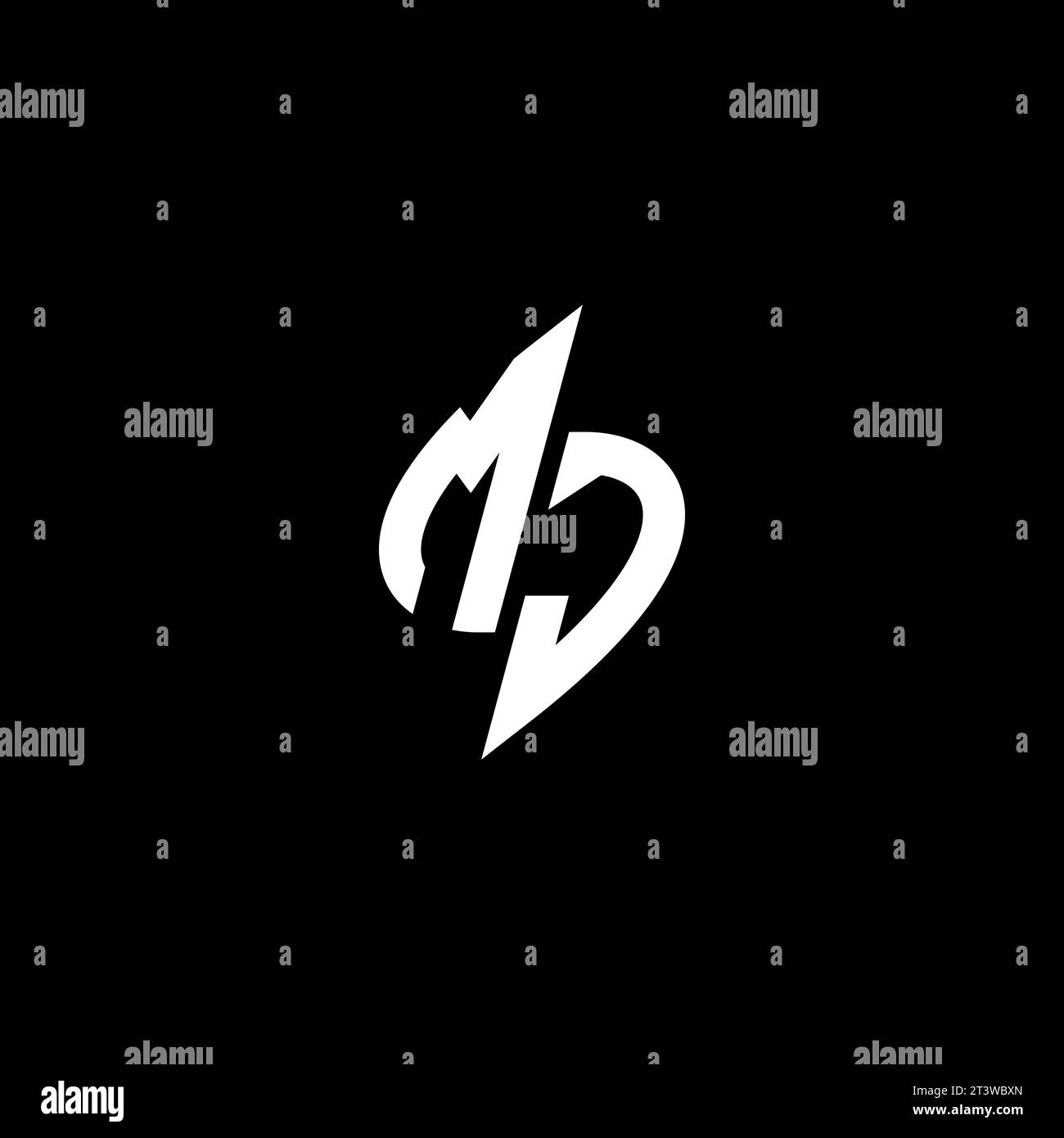 MJ monogram esport logo design with cool shape concept in vector Stock ...