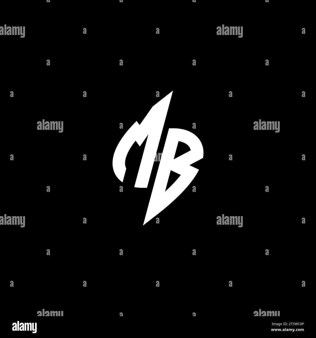 MB monogram esport logo design with cool shape concept in vector Stock ...