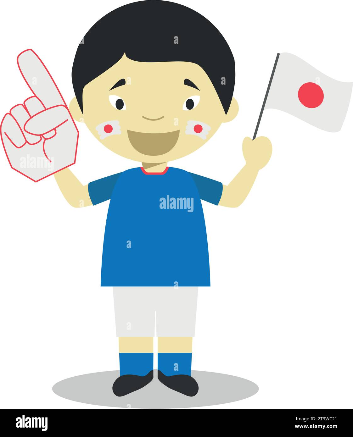 National sport team fan from Japan with flag and glove Vector ...