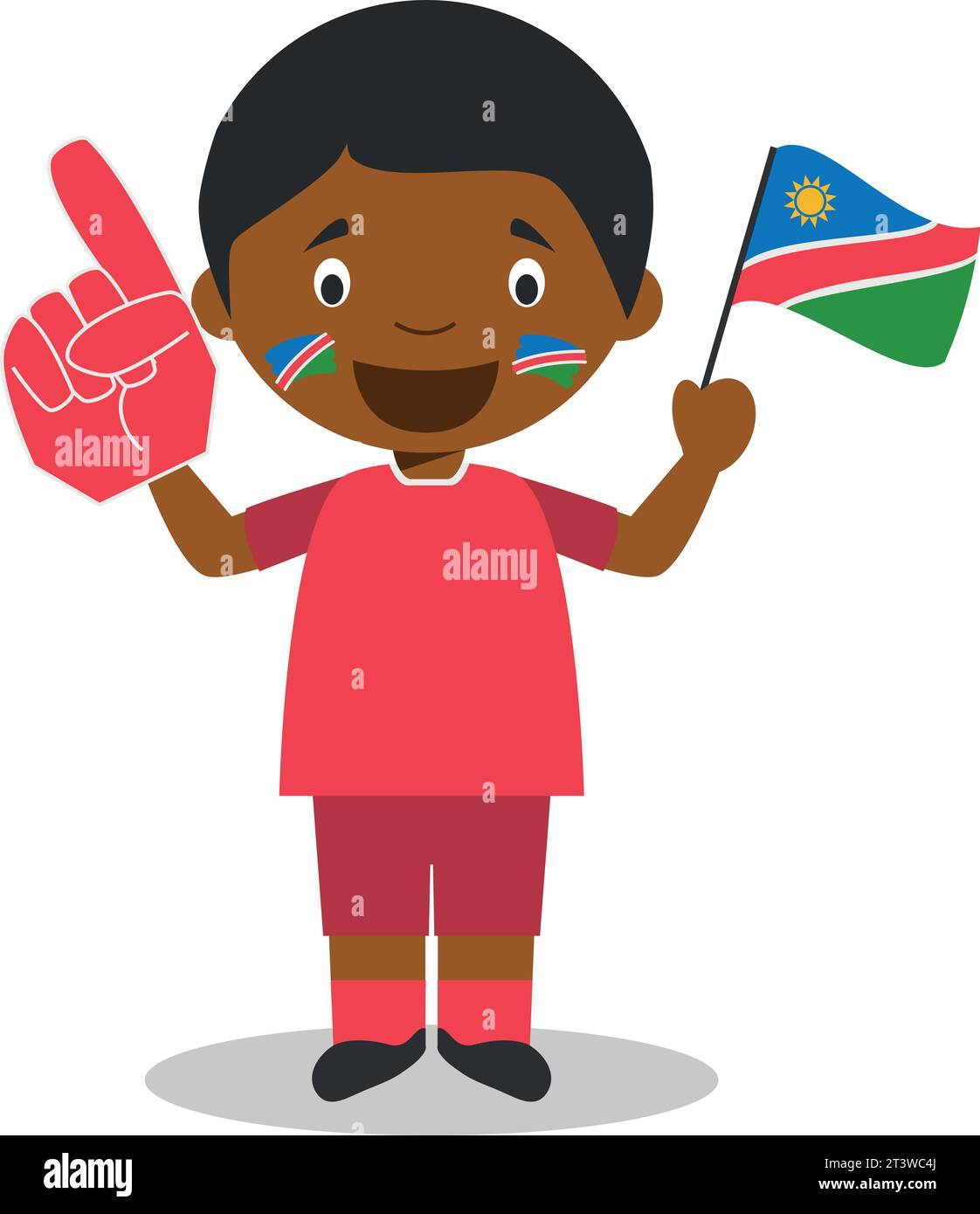 National sport team fan from Namibia with flag and glove Vector ...
