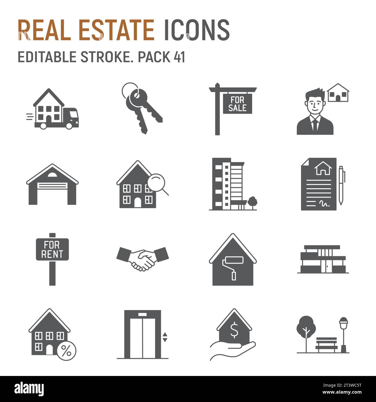 Real estate glyph icon set, house collection, vector graphics, logo ...